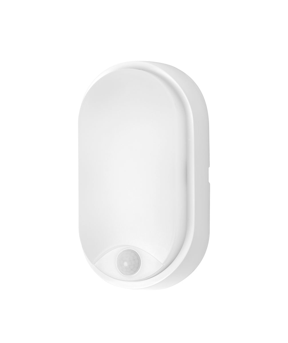 Oval Bulkhead with Black or White Trim and PIR – Orbit Lighting NZ